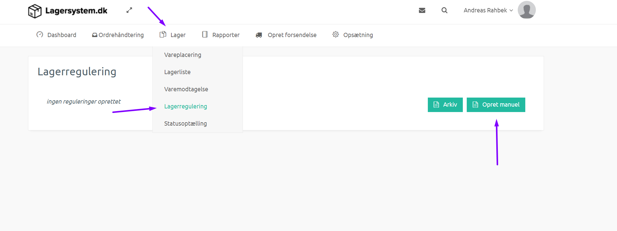 Lagerregulering – help.lagersystem.dk